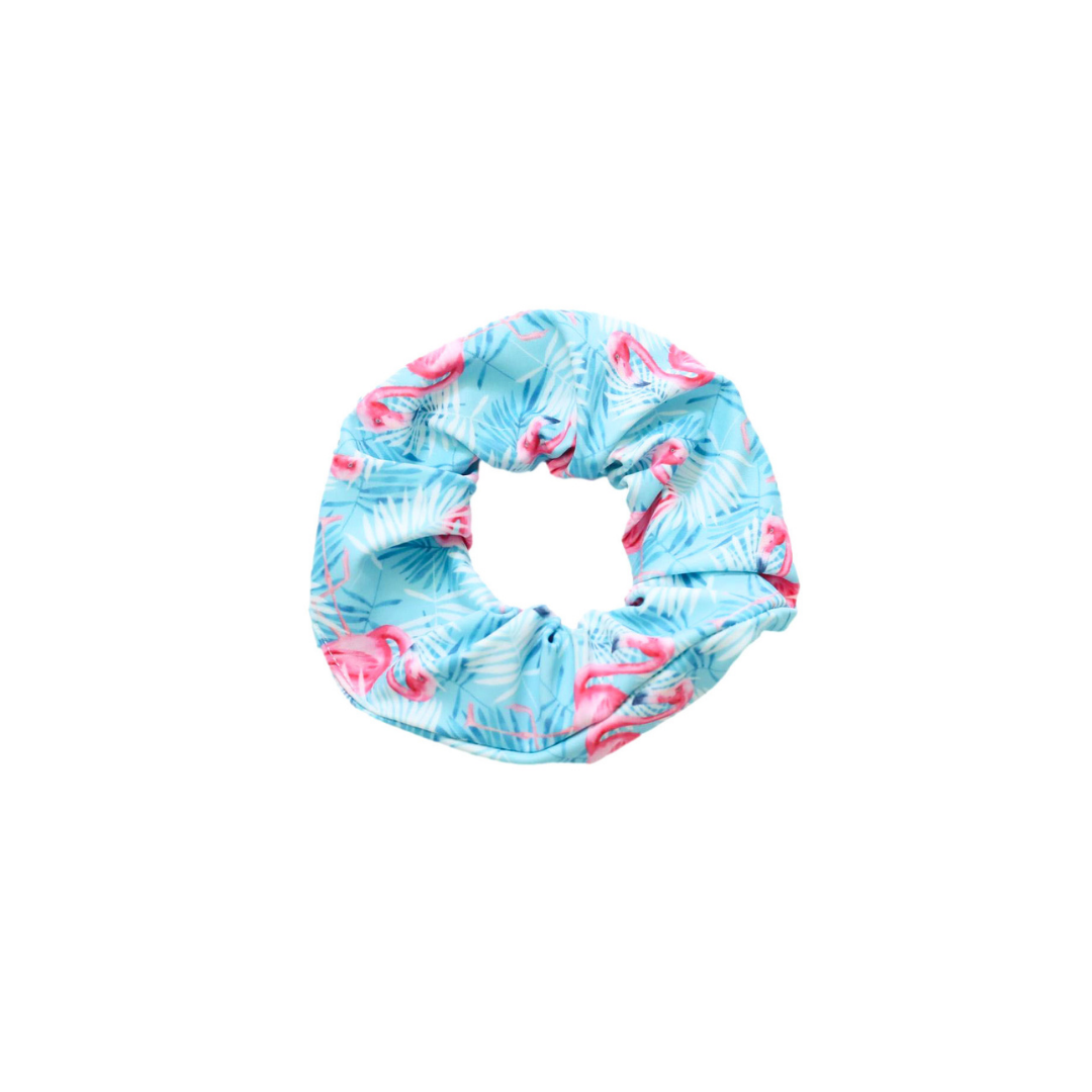 Aqua Flamingo Scrunchie – Blueberry Bay