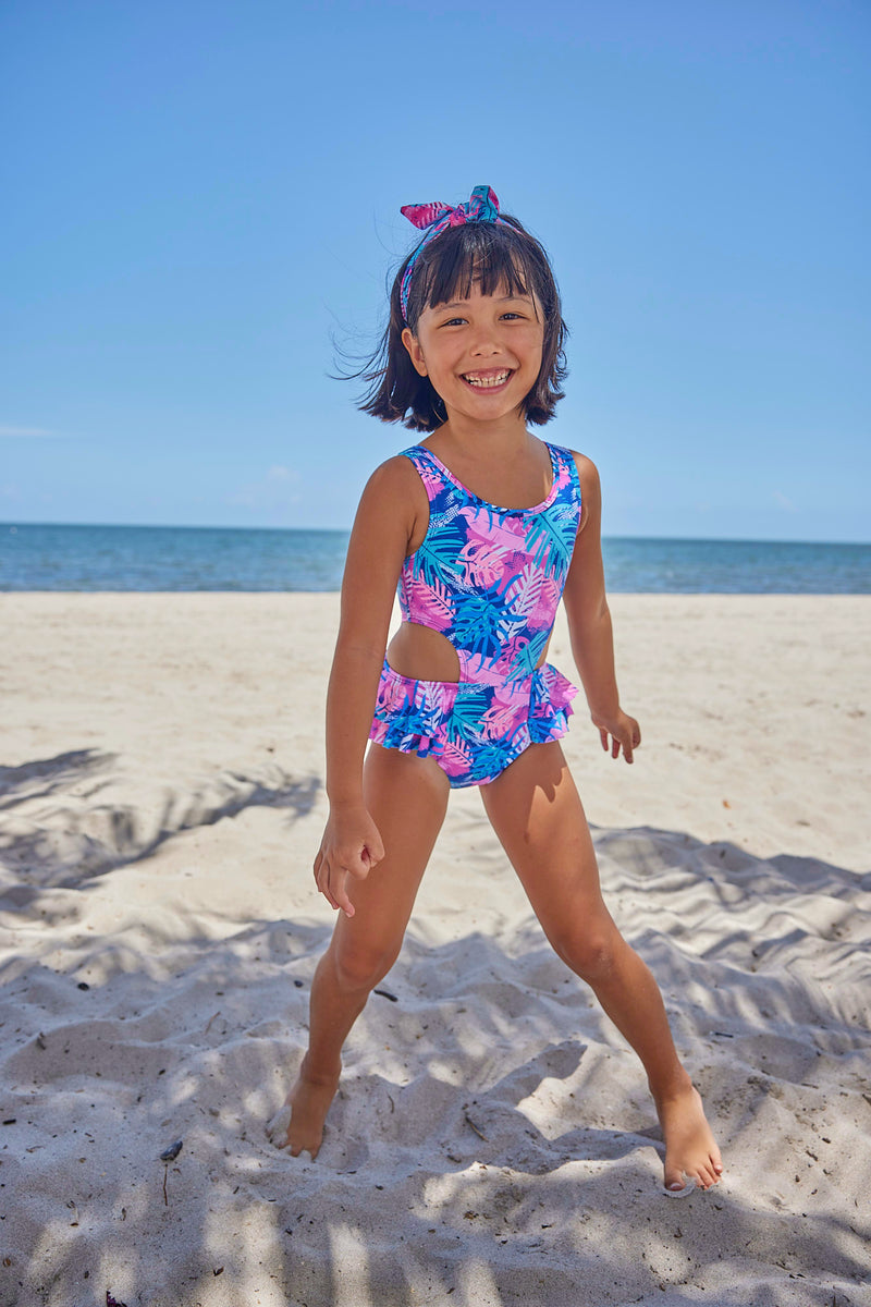 Driftwood Palms One Piece Swimsuit Blueberry Bay