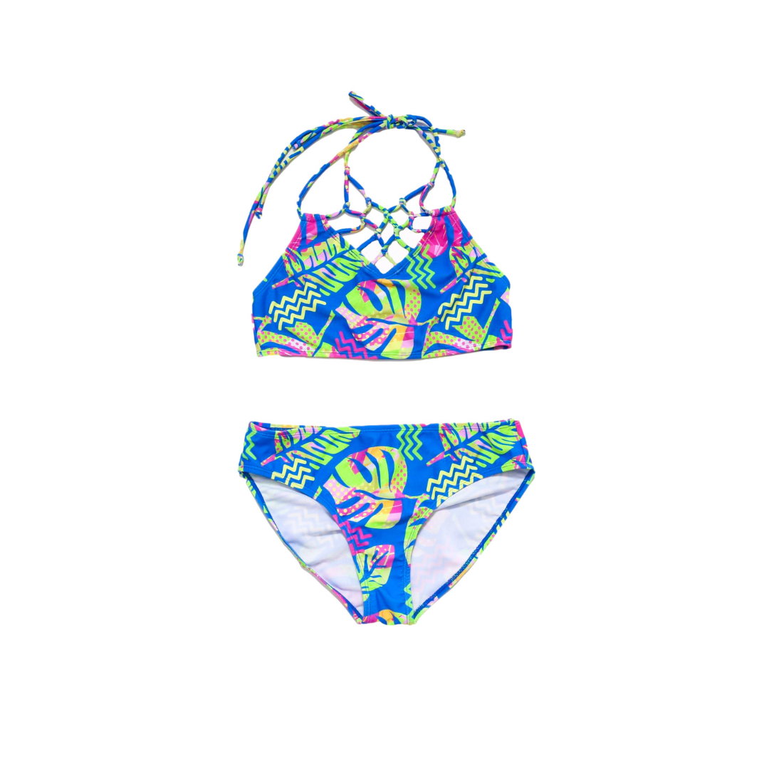 Iguana Palm Two Piece Swimsuit – Blueberry Bay